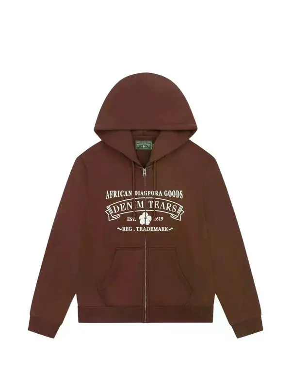 DENIM TEARS Zipped Hoodie - Brown