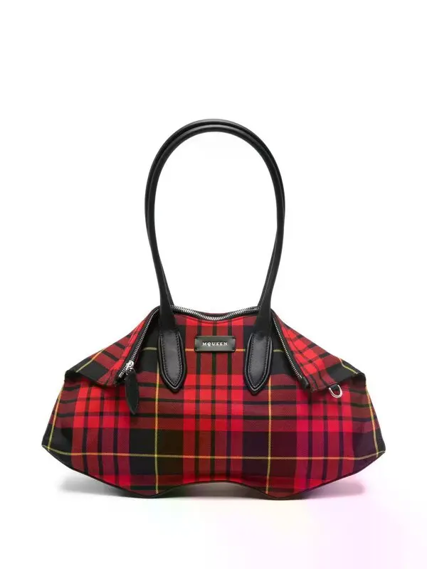 Alexander McQueen Tartan Manta Shoulder Bag - Red