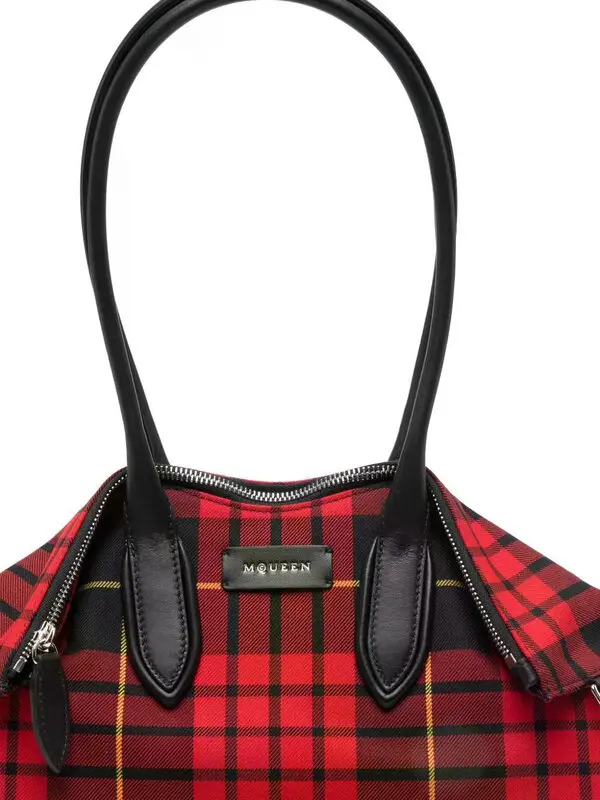 Alexander McQueen Tartan Manta Shoulder Bag - Red