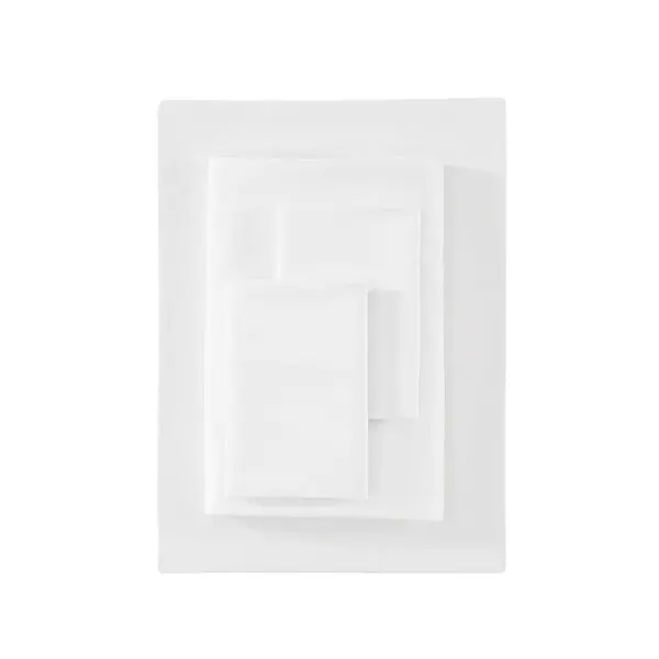 Vera Wang Solid Sateen T1000 4 Piece Sheet Set, King - White