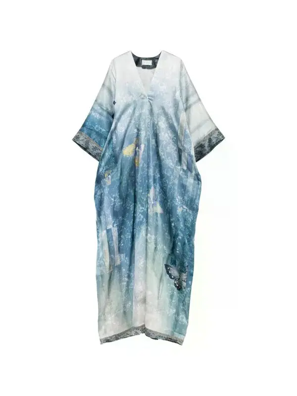 PIERRE-LOUIS MASCIA Butterfly-print Dress - Blue