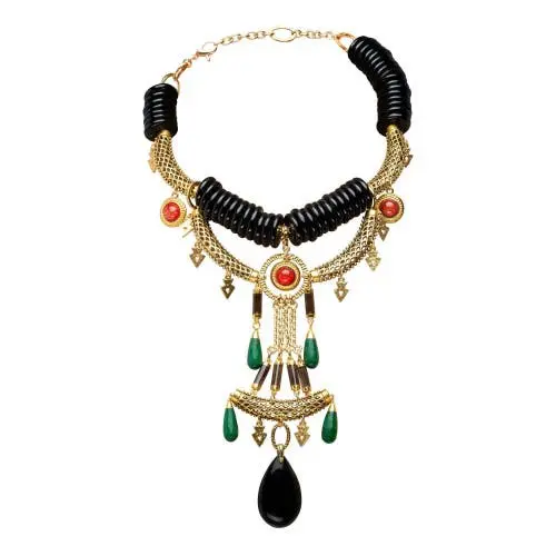 LUNAVERSOUL The Origin Statement Necklace With Glass Beads And Natural Drops - Multicolor