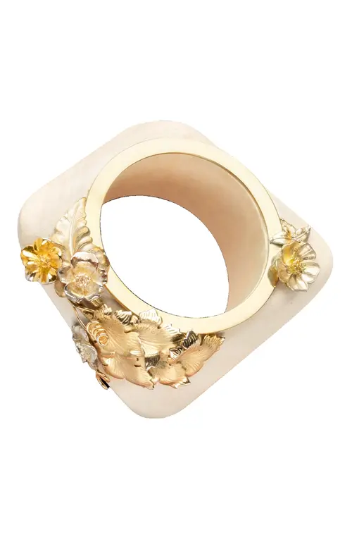 LUNAVERSOUL Floral Bangle - Ivory/gold