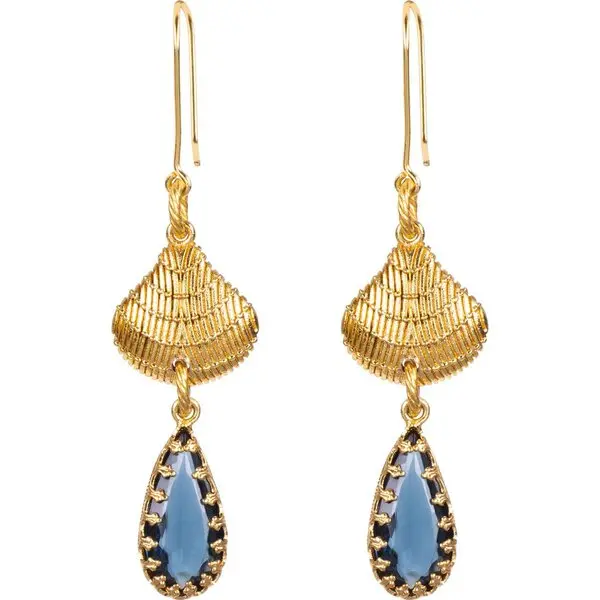 LUNAVERSOUL Tesfaye Blues Dangle Earrings - Gold/blue