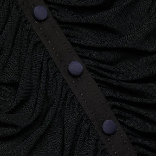 L'Agence Adriana Ruched Midi Dress - Black