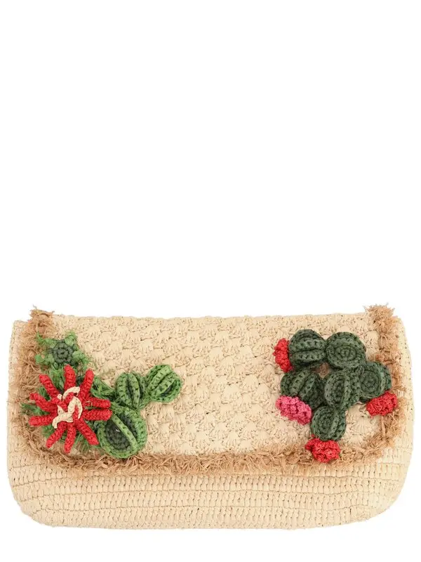 ANYA HINDMARCH Raffia Clutch - Beige