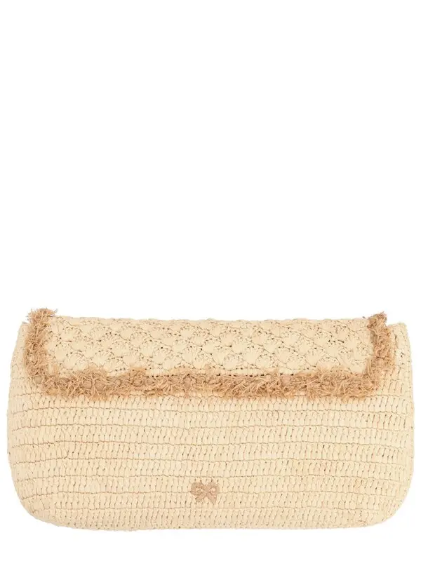 ANYA HINDMARCH Raffia Clutch - Beige