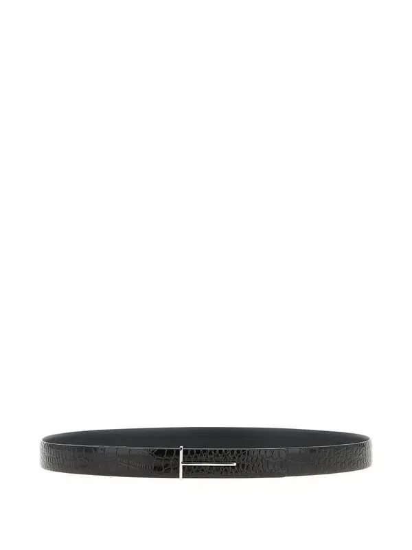 TOM FORD Reversible Python-print Buckle Belt - Black