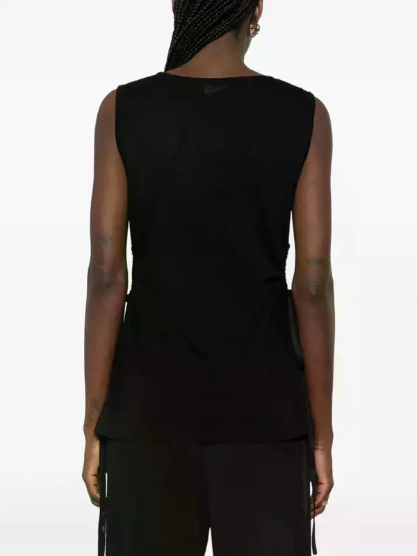 P.a.r.o.s.h Side-tie Sleeveless Top - Black