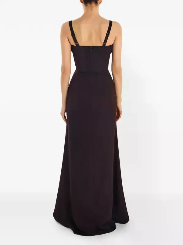POST MERIDIEM Gathered Detail Maxi Dress - Brown