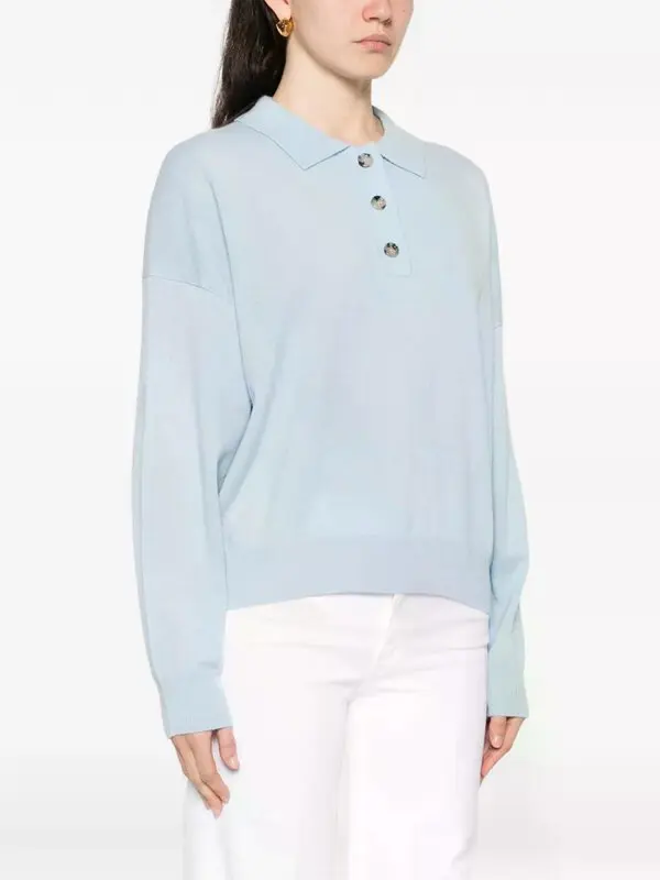 ALLUDE Button Collared Polo Shirt