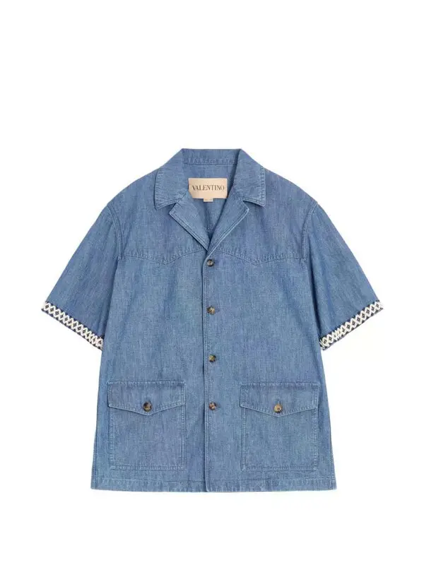 Valentino Garavani Denim Bowling Shirt