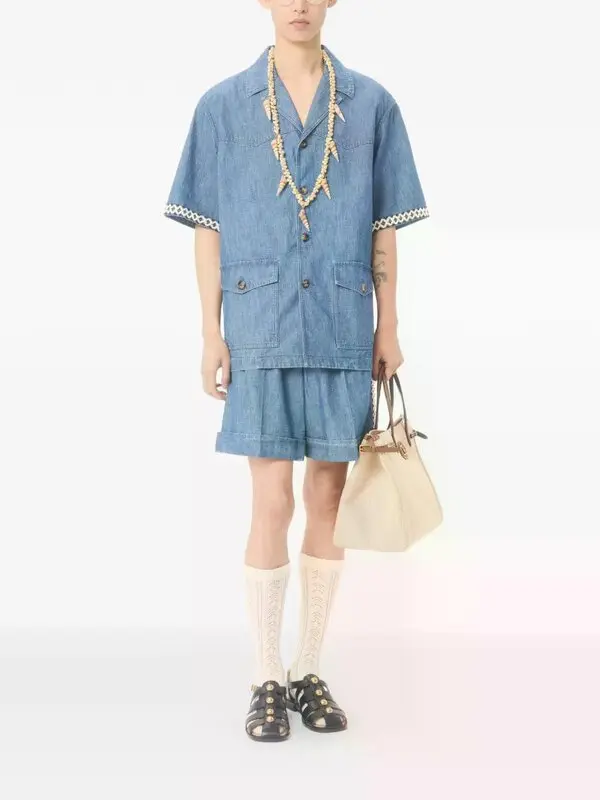 Valentino Garavani Denim Bowling Shirt