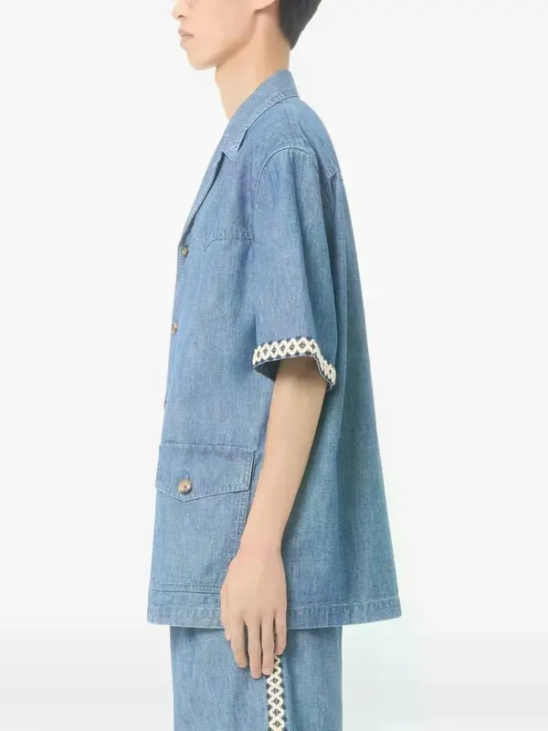 Valentino Garavani Denim Bowling Shirt