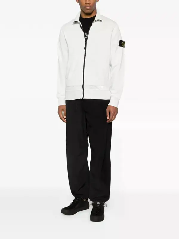 Stone Island Zip-up Sweatshirt With Logo Patch