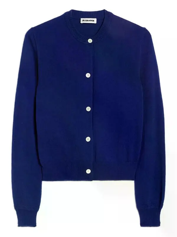 JIL SANDER Crew-neck Wool Cardigan