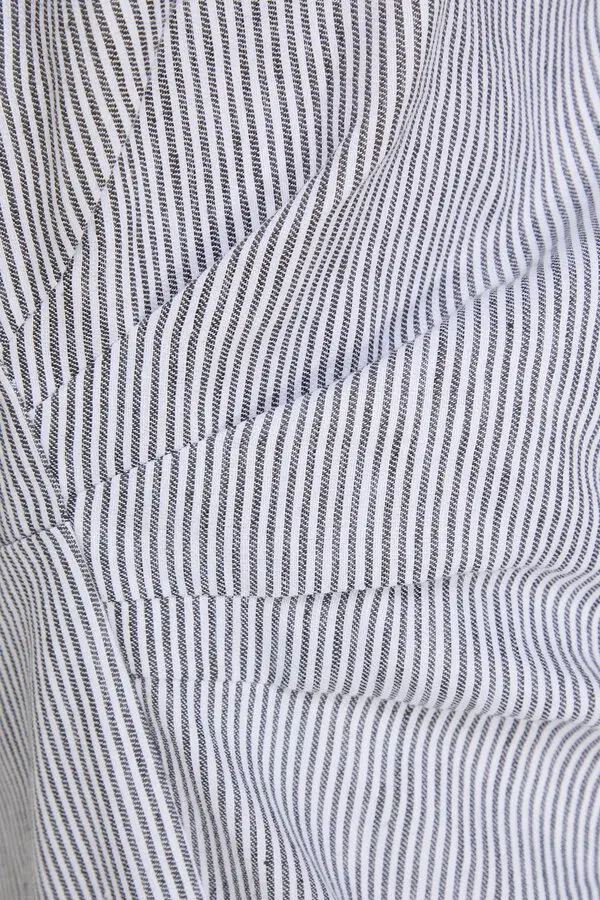 Vince Draped Striped Linen And Cotton-blend Midi Dress