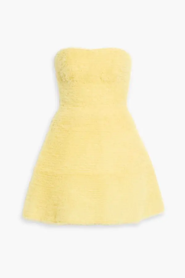 Carolina Herrera Strapless Bead-embellished Ruffled Tulle Mini Dress