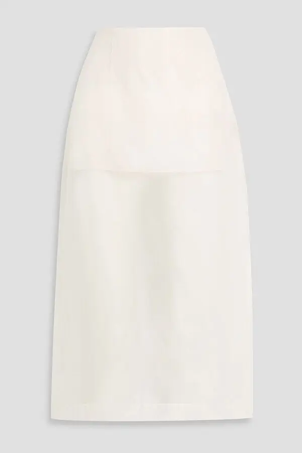 FRAME Silk-organza Midi Skirt