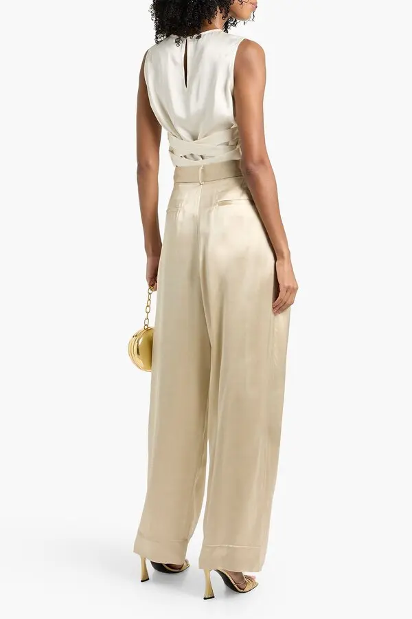 ESSE STUDIOS Finessa Shantung Wide-leg Pants