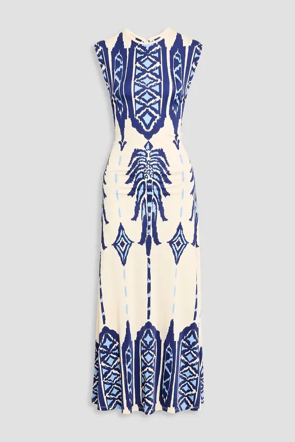 Johanna Ortiz Printed Jersey Maxi Dress - Ecru