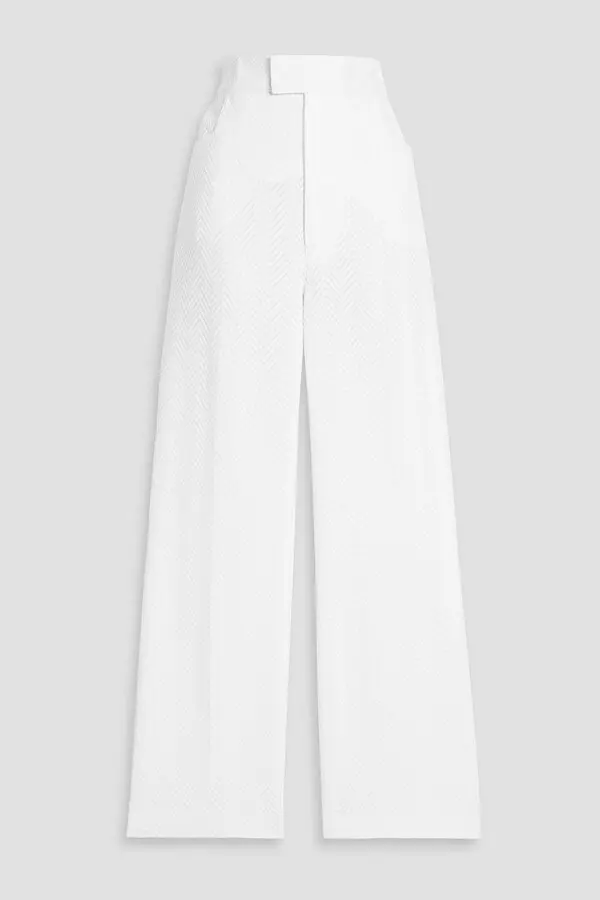 Missoni Crochet-knit Cotton-blend Straight-leg Pants - White