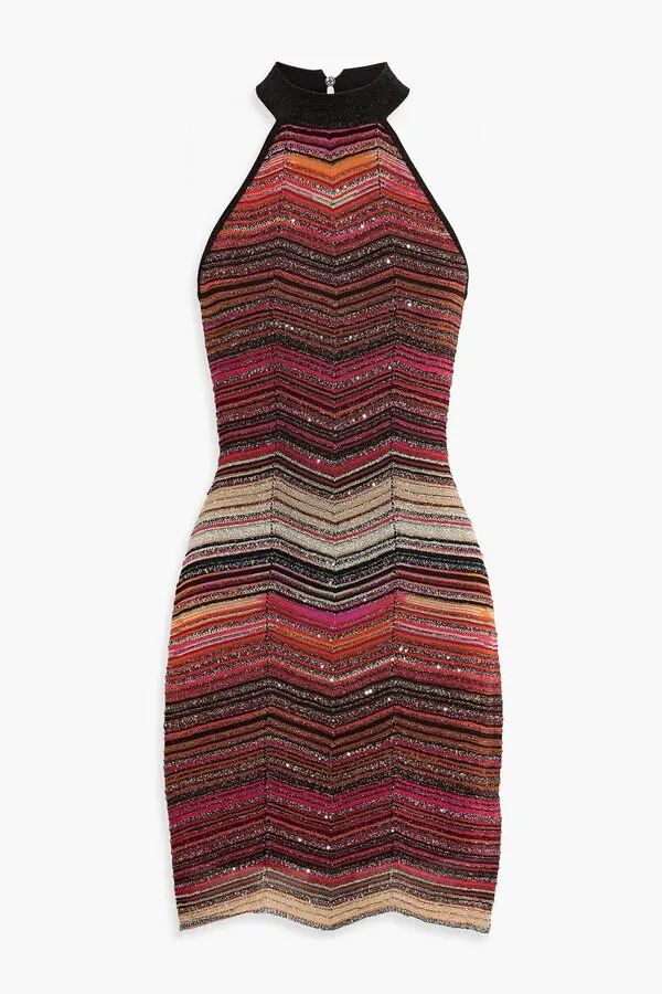 Missoni Metallic Crochet-knit Mini Dress