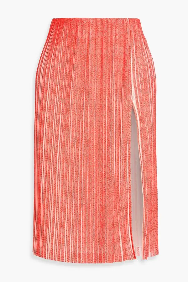 Missoni Pleated Crochet-knit Skirt