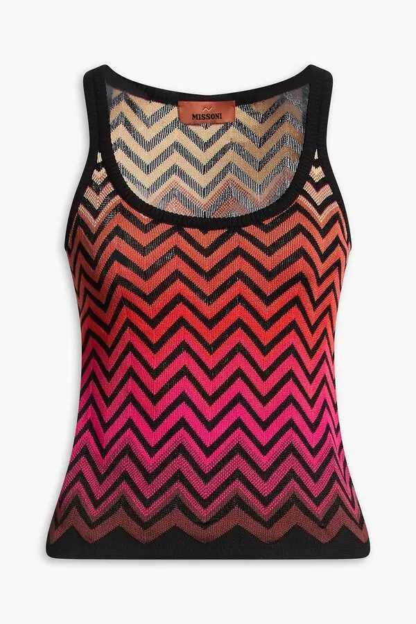 Missoni Crochet-knit Cotton-blend Tank - Fuchsia