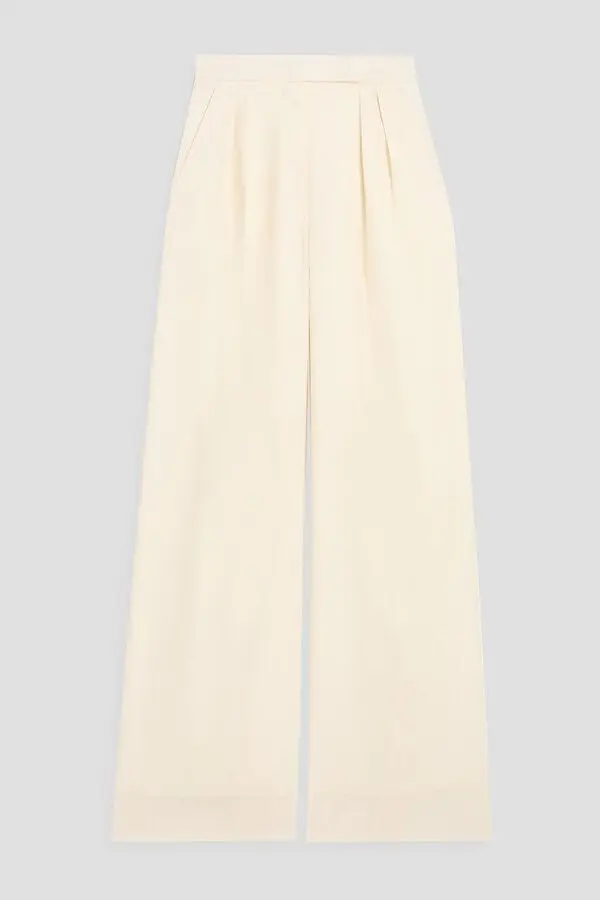 Max Mara Piombo Wool-crepe Wide-leg Trousers - Ivory