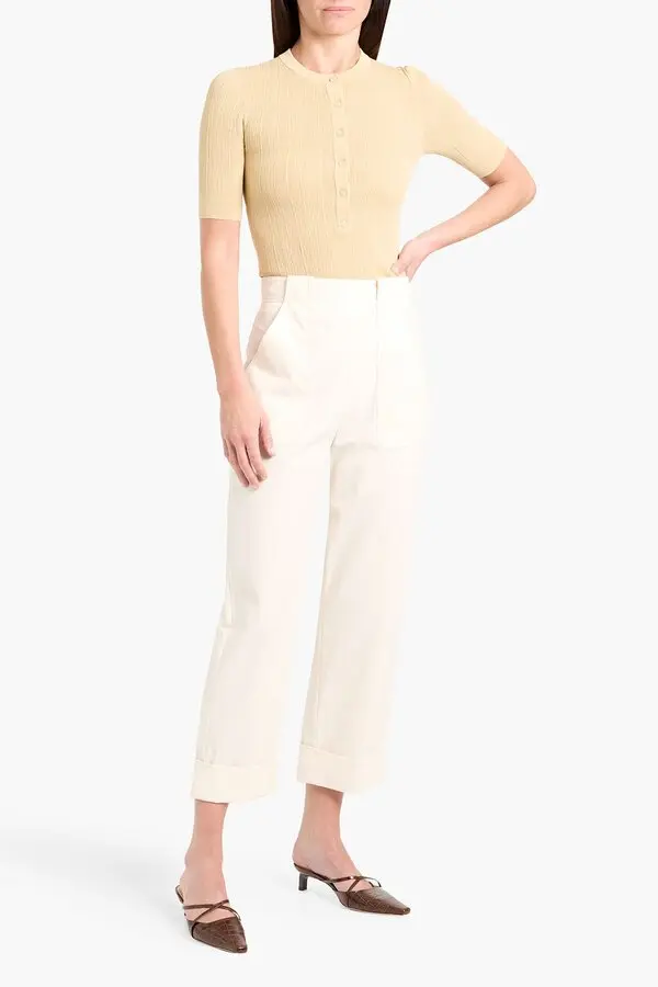 Max Mara Cotton-twill Straight-leg Pants
