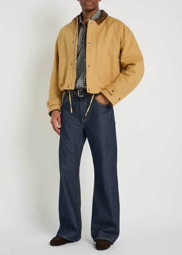 Acne Studios Padded Leather-trim Cotton Jacket - Sand