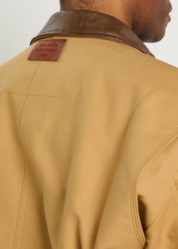 Acne Studios Padded Leather-trim Cotton Jacket - Sand