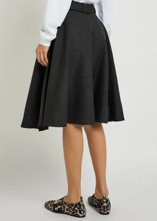 GANNI Twill Midi Wrap Skirt