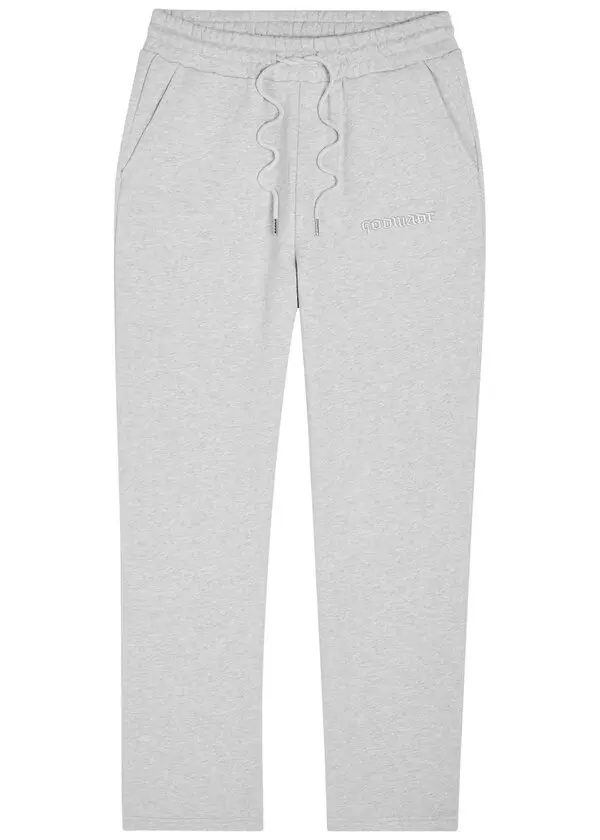 GODMADE Signature Logo Straight-leg Cotton Sweatpants - Grey
