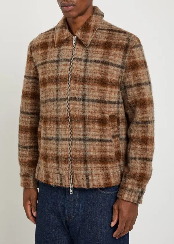 WAX LONDON Heath Checked Wool-blend Jacket