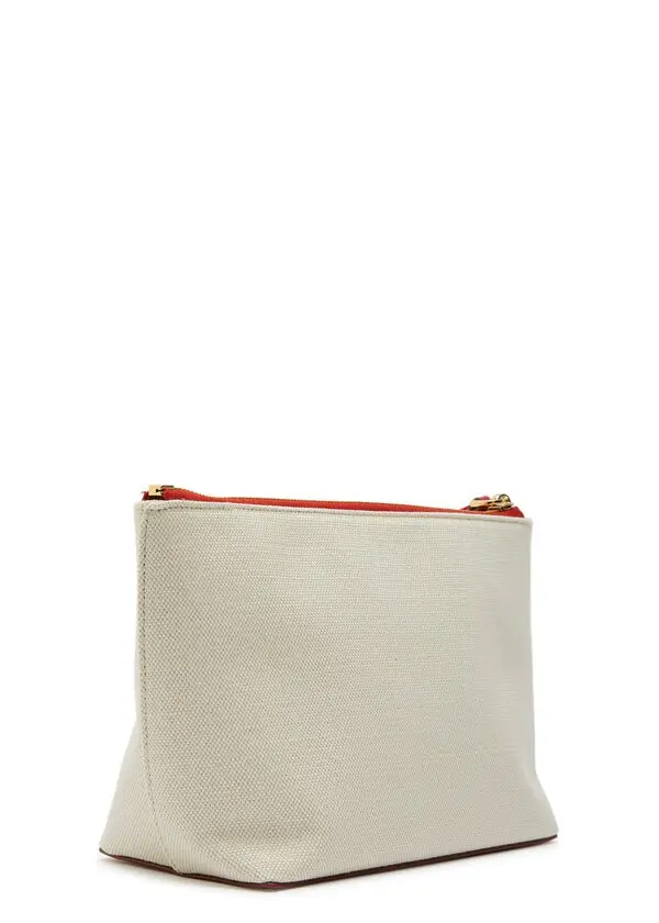 Givenchy Logo Print Canvas Wristlet Clutch With Bow Detail