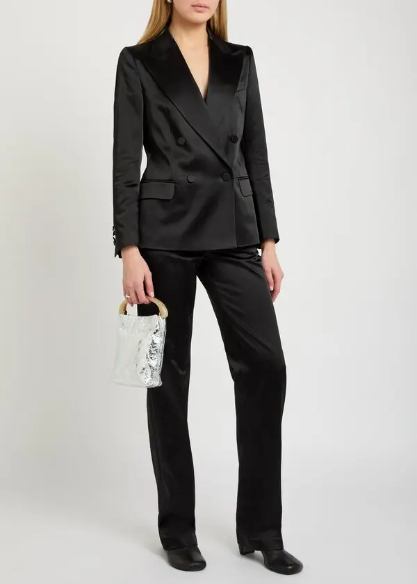 Dries Van Noten Beaura Double-breasted Satin Blazer