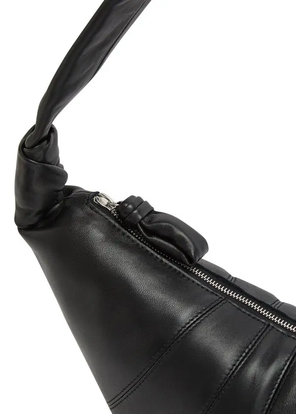 LEMAIRE Croissant Medium Grained Leather Shoulder Bag - Black