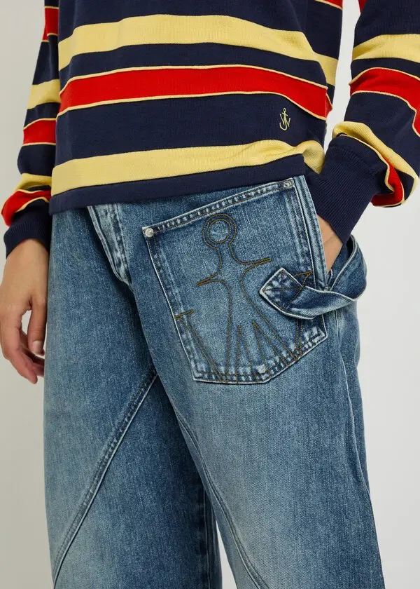 JW Anderson High-rise Twisted Straight-leg Jeans - Denim