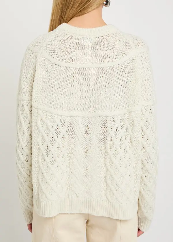 AKYN Peace Cable-knit Merino Wool-blend Jumper
