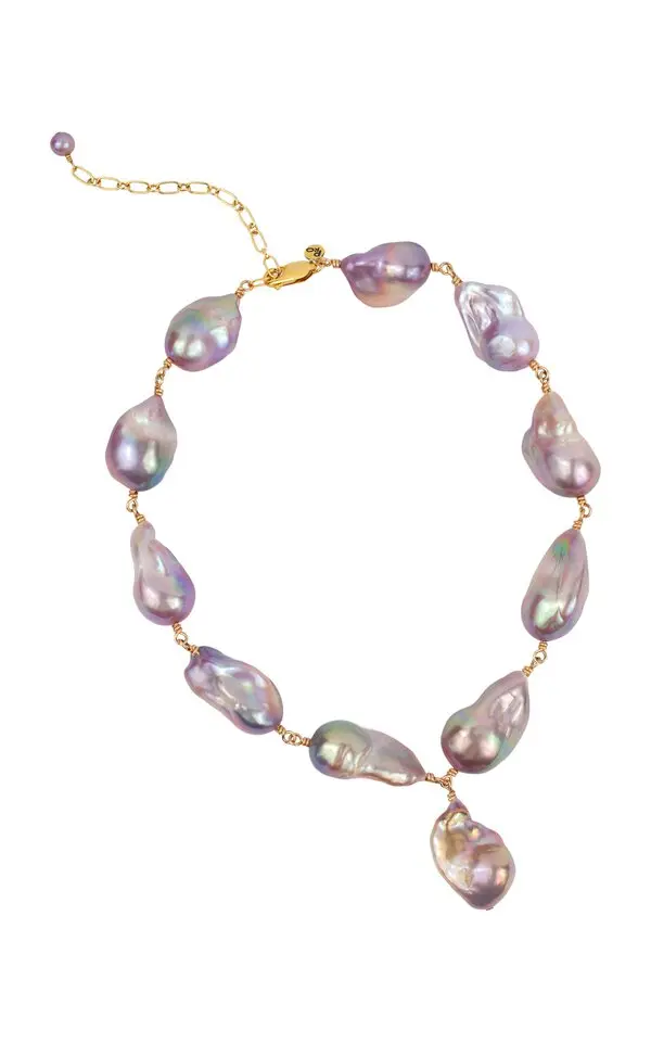 PRESLEY OLDHAM Blossom Baroque Pearl Necklace - Pink