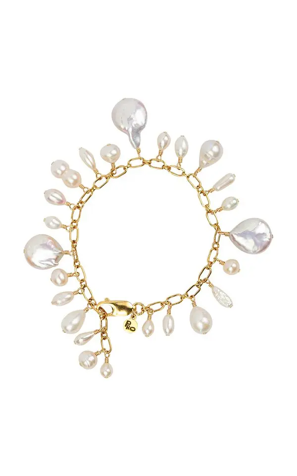 PRESLEY OLDHAM Pearl And 14k Gold Fill Bracelet - White