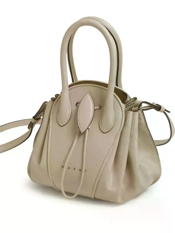 Marni Logo Detail Tote Bag - Neutrals