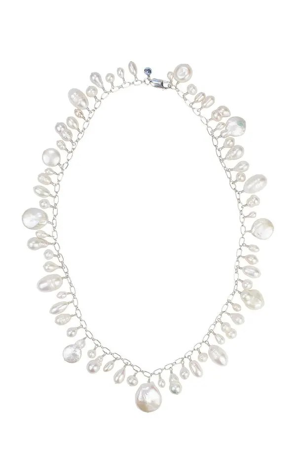 PRESLEY OLDHAM Compost Pearl Necklace - White