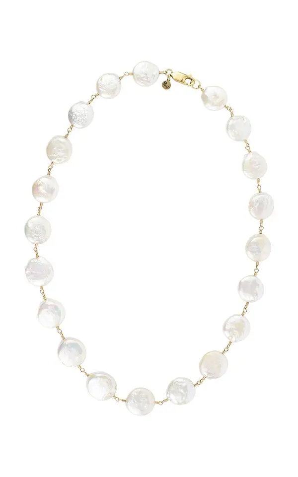 PRESLEY OLDHAM Sundown Pearl Necklace - White