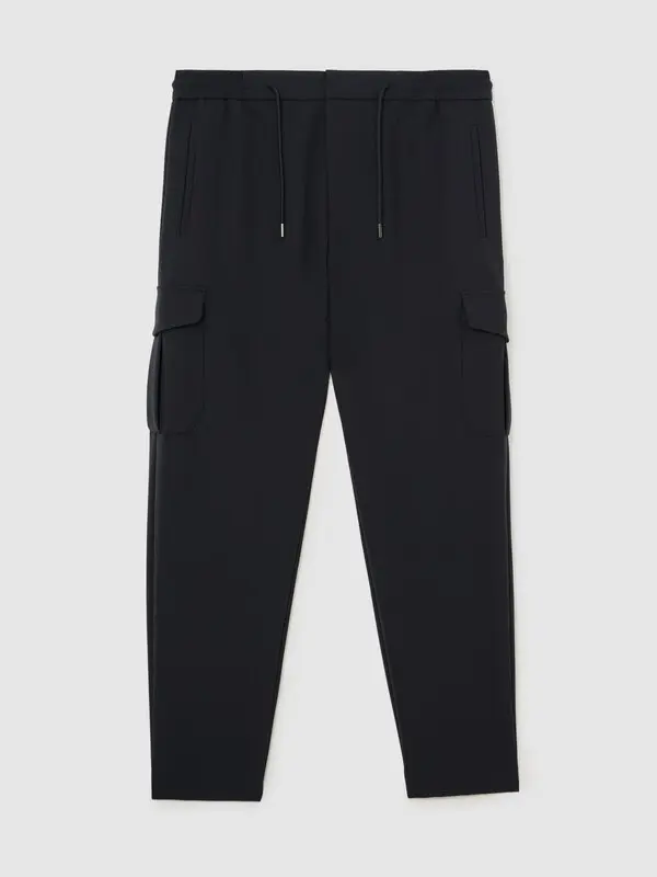 REISS Technical Drawstring Tapered Trousers