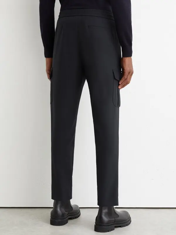 REISS Technical Drawstring Tapered Trousers