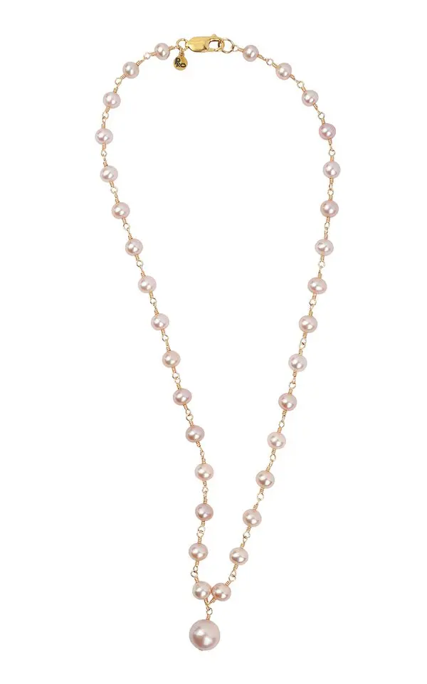 PRESLEY OLDHAM Primrose Pearl Necklace - Pink