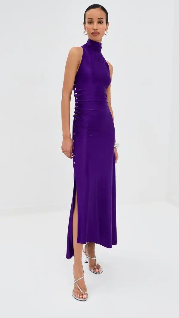Rabanne Draped Jersey Maxi Dress